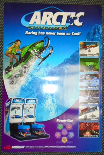 ARCTIC THUNDER Video Arcade Machine Game Advertising Promotional Poster ...