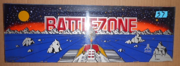 BATTLEZONE Arcade Machine Game Overhead Marquee Header PLEXIGLASS for ...