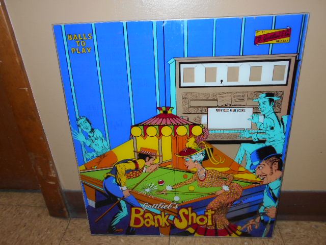 BANK SHOT Pinball Machine Game Backglass Backbox Artwork - Gottlieb ...