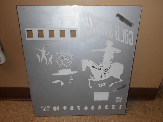 GOLD STRIKE Pinball Machine Game Backglass Backbox Artwork by Gottlieb ...