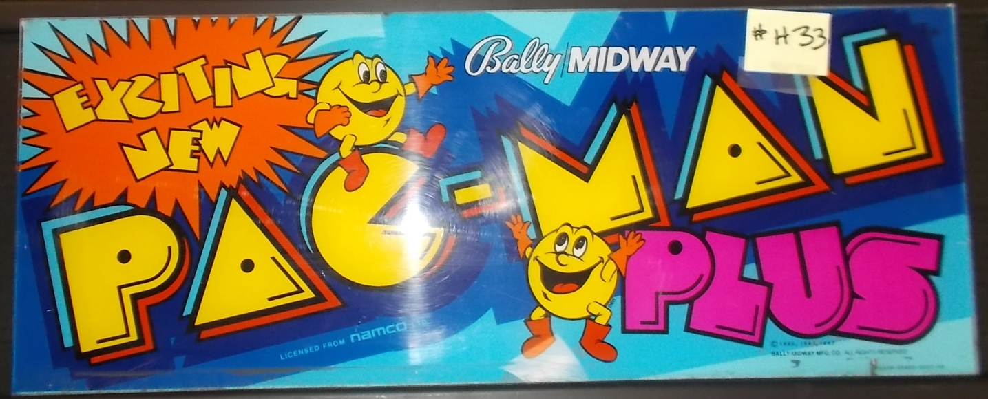PAC-MAN PLUS Arcade Machine Game Overhead Header for sale by NAMCO ...