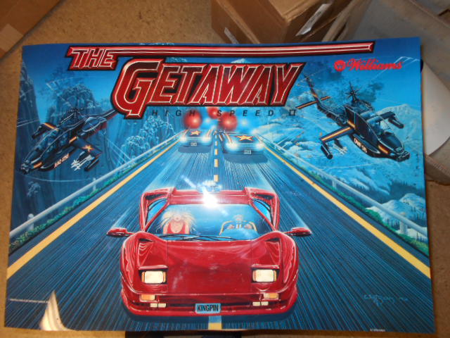 THE GETAWAY HIGH SPEED II Pinball Machine Game Translite Backbox ...