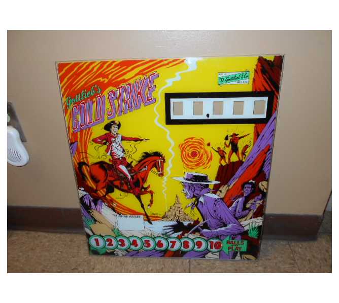 GOLD STRIKE Pinball Machine Game Backglass Backbox Artwork by Gottlieb ...